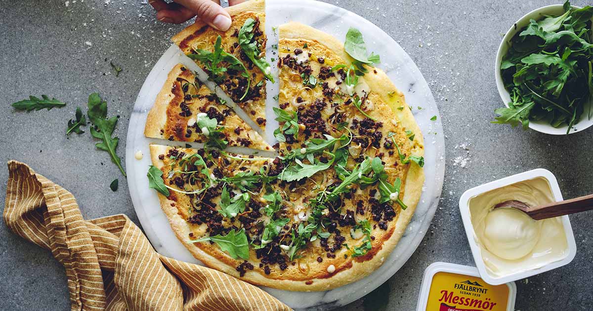 Viltpizza med messmör
